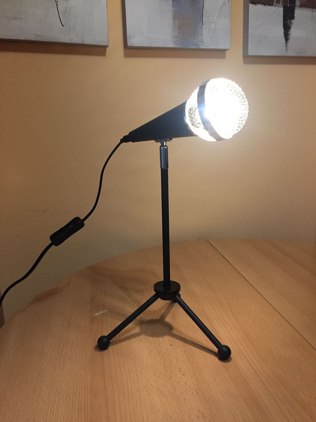 Microphone Lamp Microphone Table Lamp Vintage - Etsy