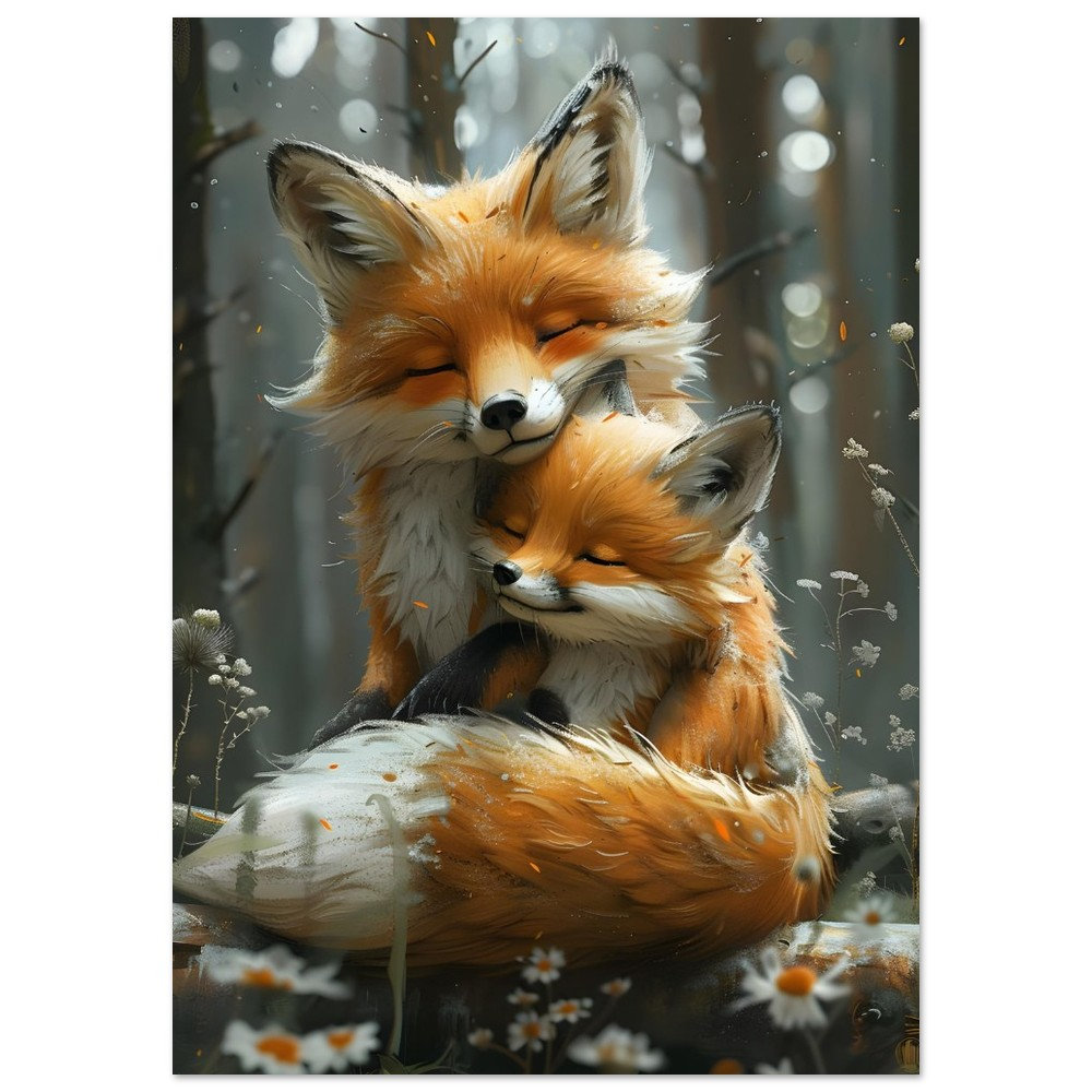 Fox Mother and Child | Instant Download | Fox in the Forest | Nursery ...