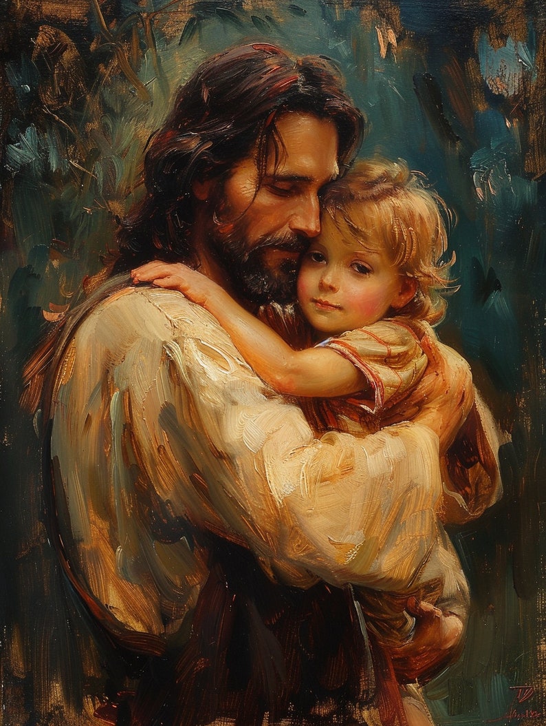 Jesus Comforts Child DIGITAL DOWNLOAD Jesus Christ Painting LDS Art Art ...