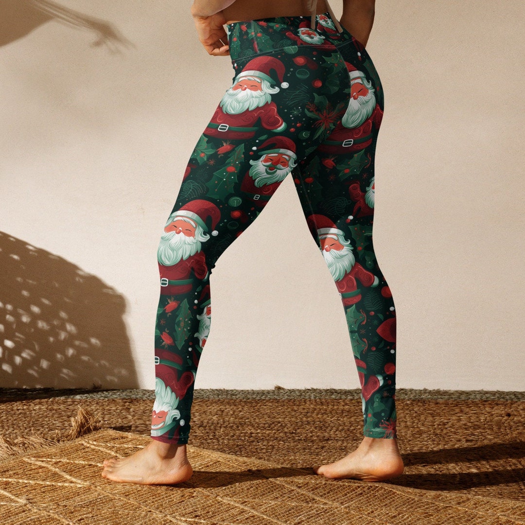 Santa Leggings / Xmas Party Christmas Yoga Pants Gift for Xmas Lover ...