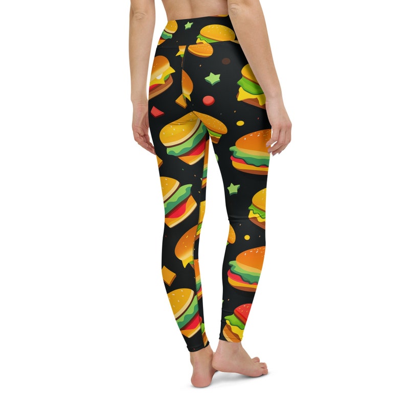 Floating Hamburger Leggings / Hamburger Yoga Pants Burger Print ...