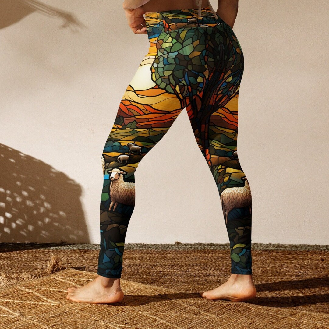 Medieval Pasture Leggings / Knight Print Leggings Medieval Yoga Pants ...