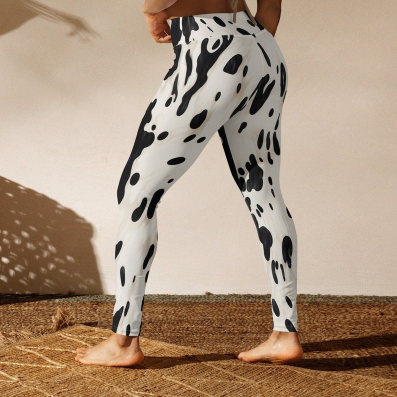 Cow Print Leggings / Cow Print Yoga Pants Farm Animal Leggings Rancher ...