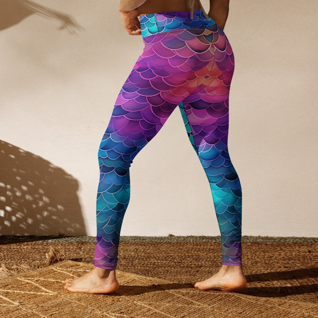 Mermaid Leggings / Mermaid Yoga Pants Oceanic Leggings Siren Print ...