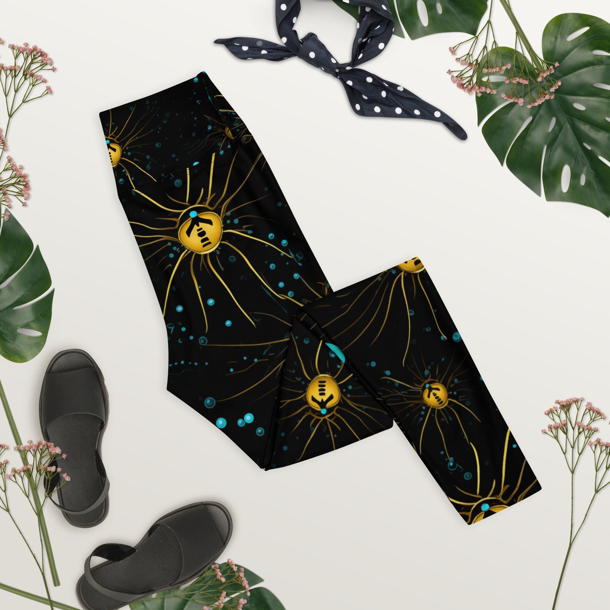 Glowing Spider Leggings / Spider Yoga Pants Pet Spider Legwear Arachnid ...