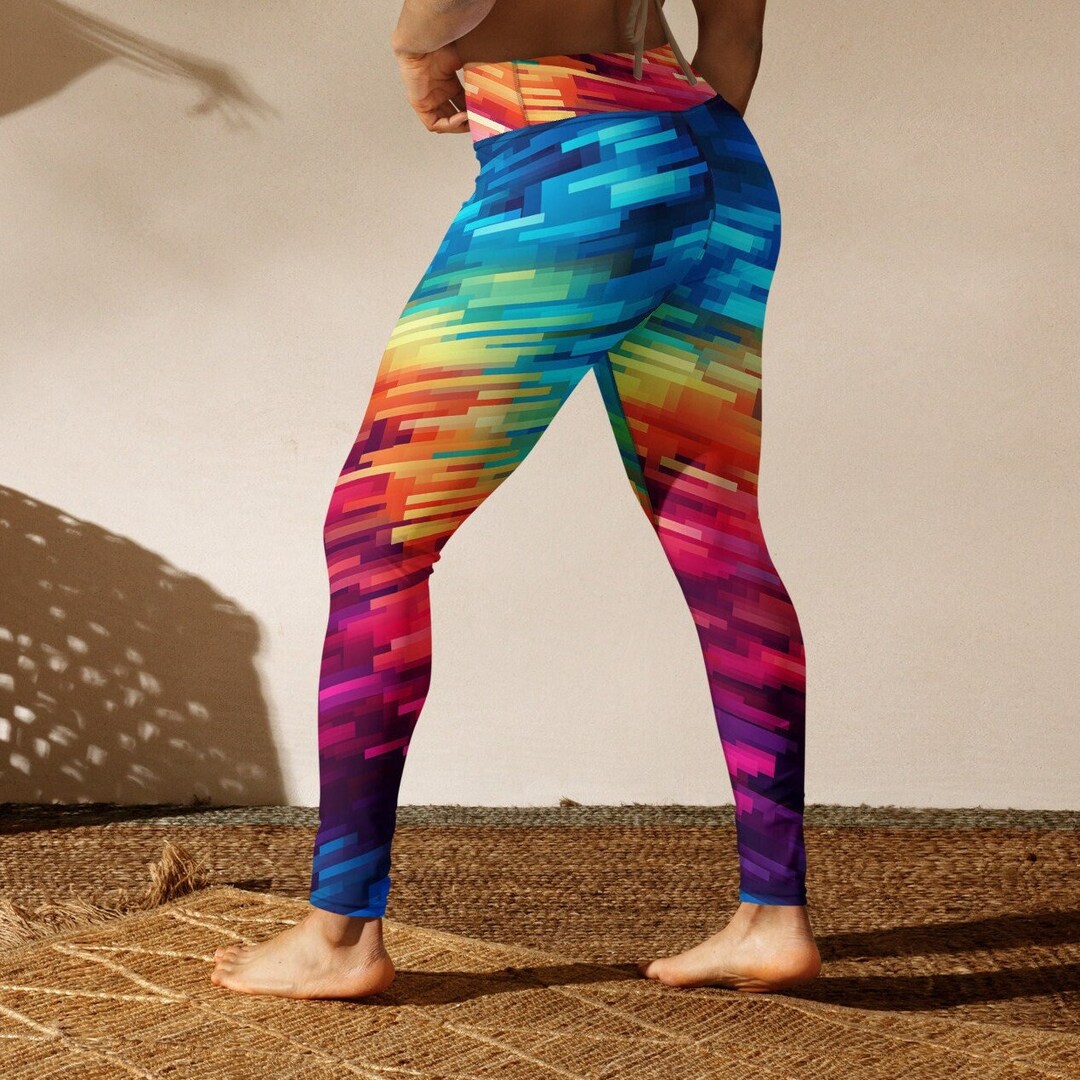 Vibrant Pixel Leggings / Pixel Art Tights Arcade Style Leggings 8-bit ...