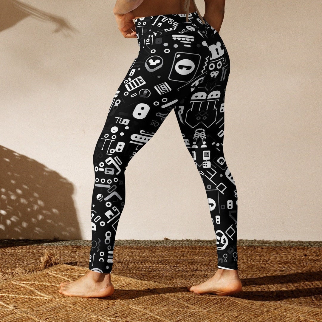 Retro Theme Leggings / Pixel Game Leggings 8-bit Yoga Pants Arcade ...