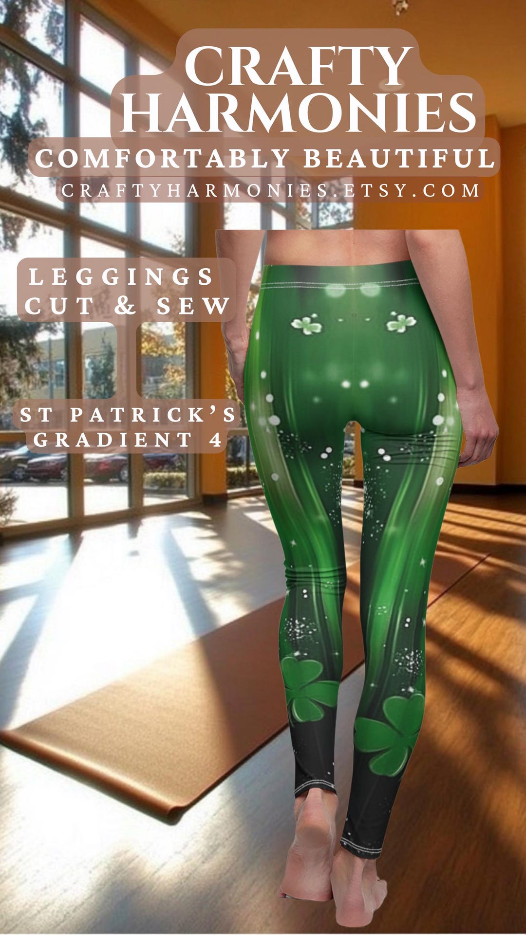 St Patricks Day Shamrock Irish Pants, Leggings Shamrock Gradient 4 ...
