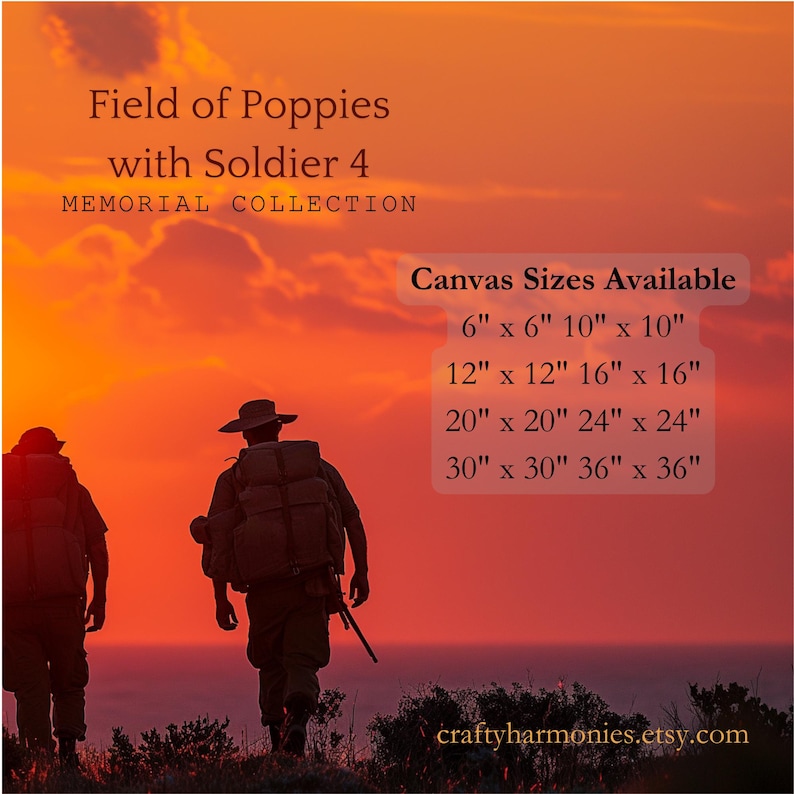 Four Soldiers Sunset , Print Design, Square Canvas, Decorative Print ...