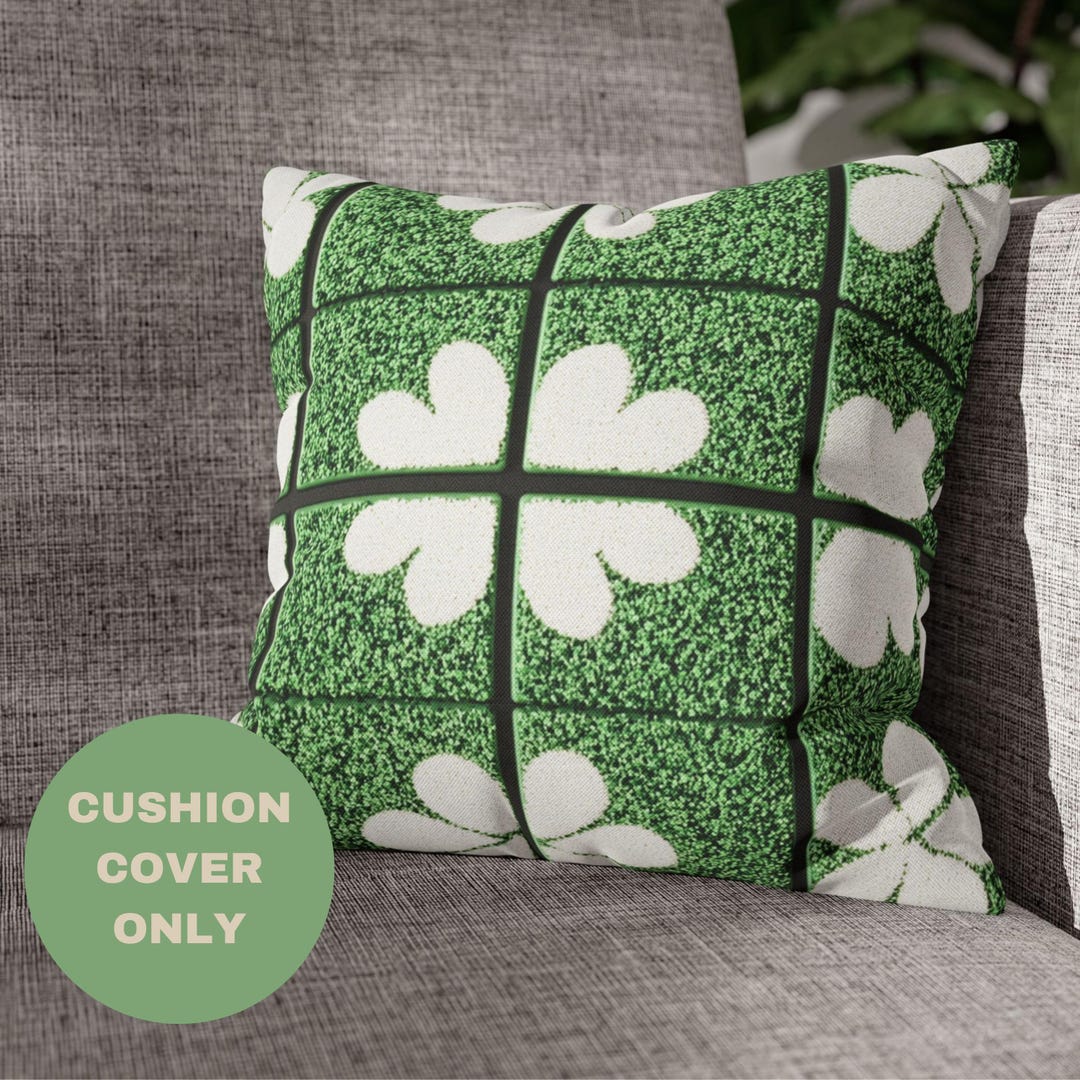 Four Leaf Clover Tile 1, Square Pillow Case, Decorative Shamrock ...