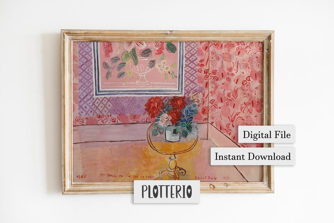 XXL Poster Pink, Raoul Dufy 1931, Fauvism Flowers, Impressionism ...