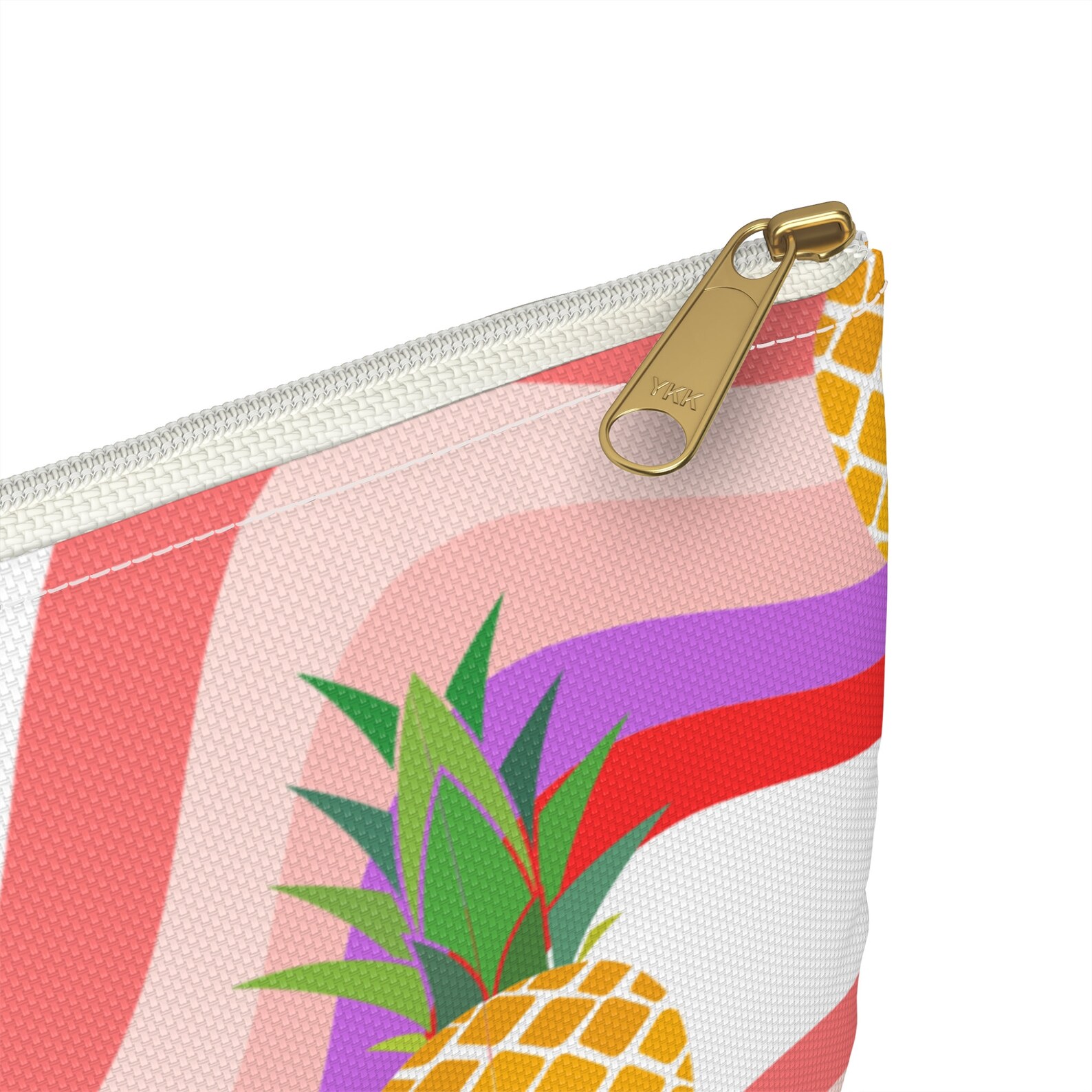 Pastel Pink Wavey Multi-colored Pineapple Cosmetics/make up Bag ...