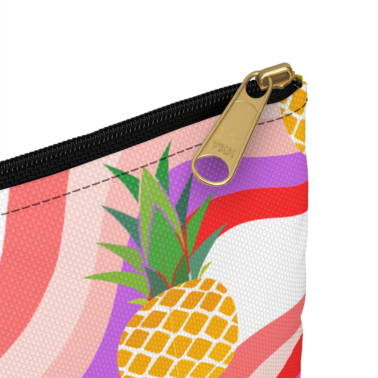 Pastel Pink Wavey Multi-colored Pineapple Cosmetics/make up Bag ...