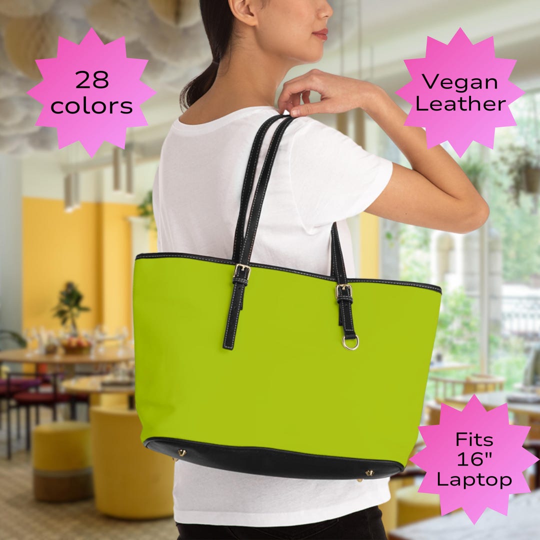 Work Bag for Women - Vegan Leather Tote Bag- 16 Inch Laptop - New Job ...