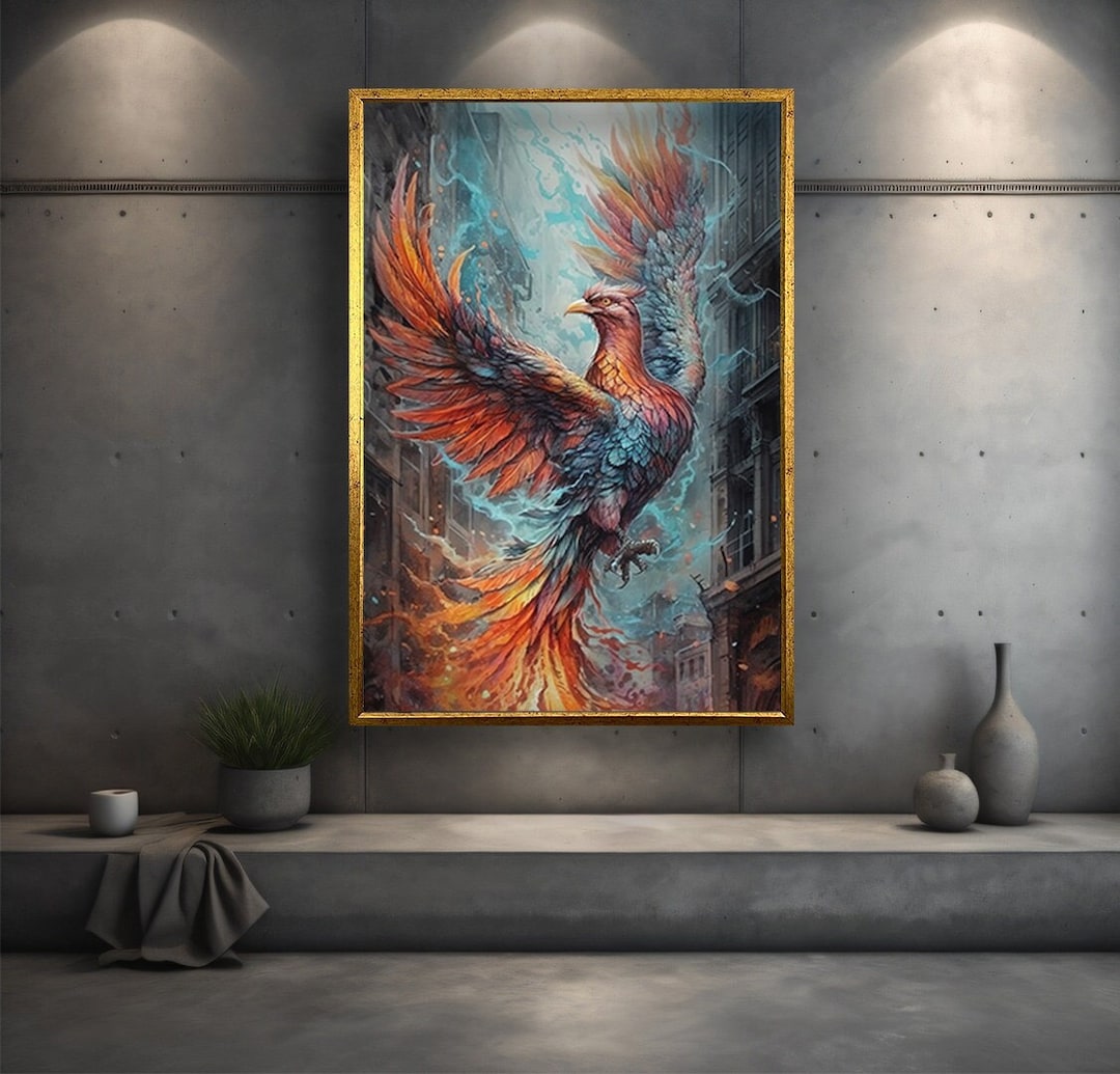 Modern Design Emerald Phoenix Canvas Print Wall Painting, Wall Art ...