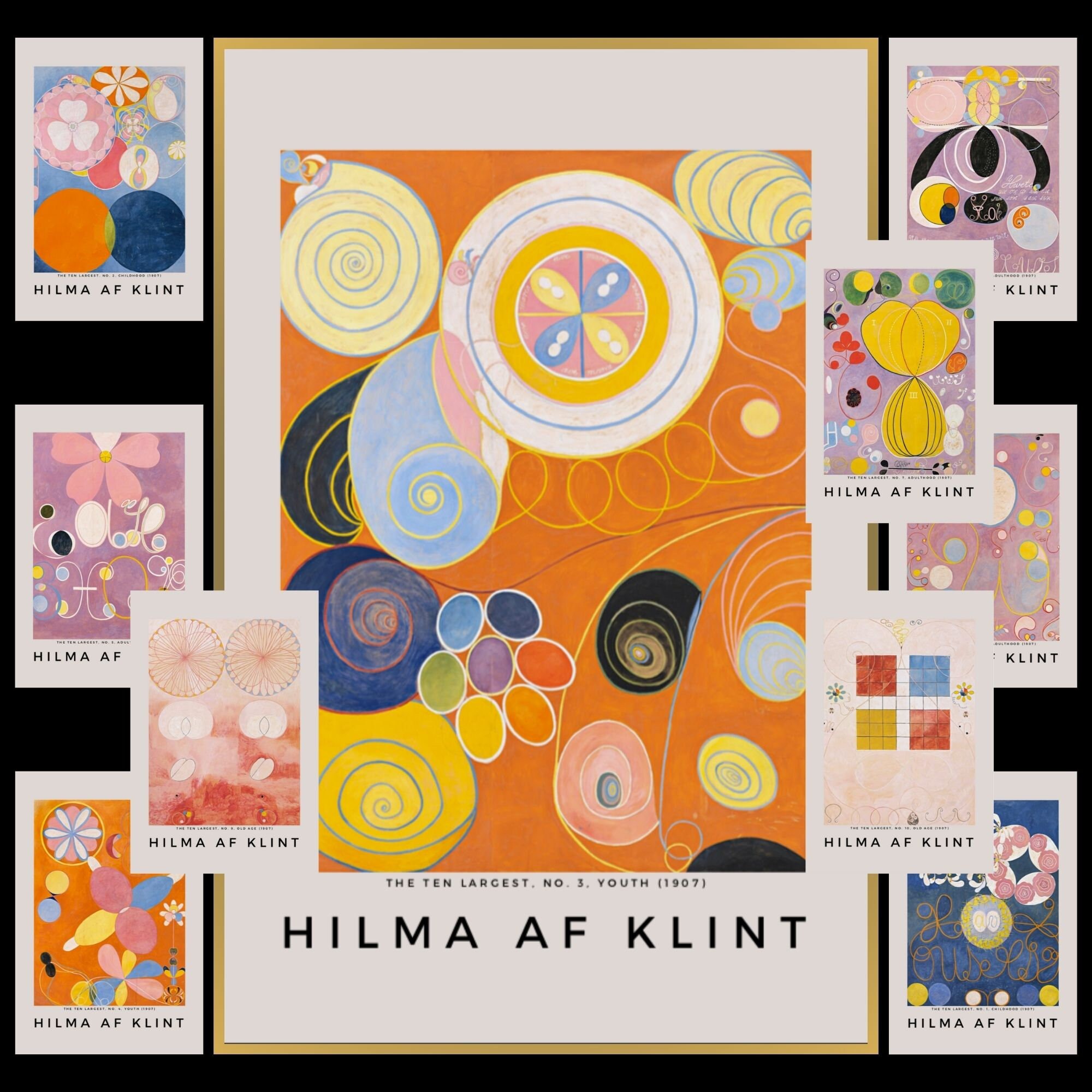 Hilma Af Klint Posters Aesthetic Prints Abstract Wall Art Girly Prints ...