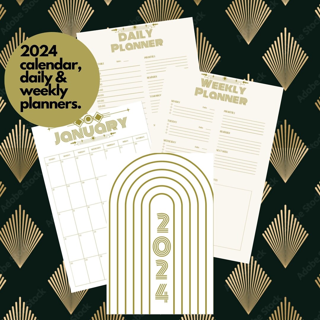 2024 Calendar With Daily and Weekly Planners, Digital and Printable - Etsy