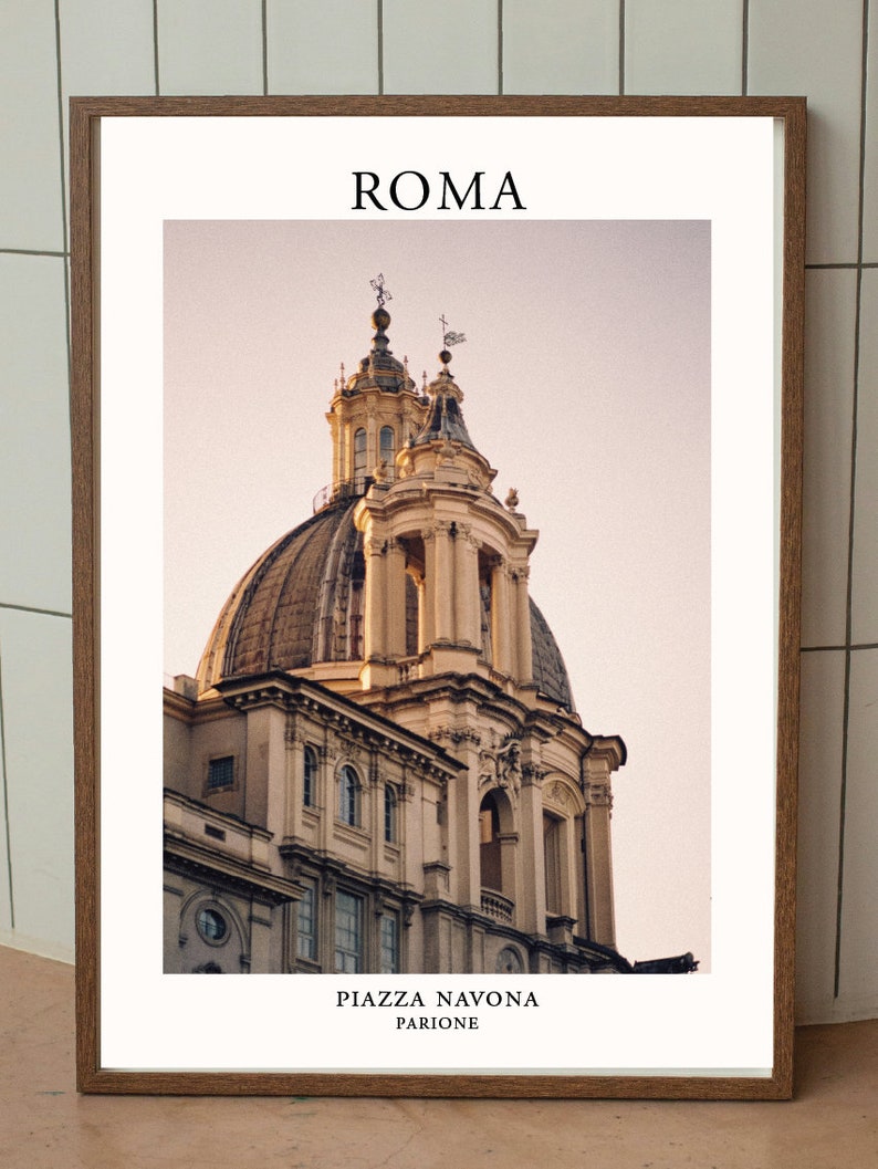 Piazza Navona Rome Travel Poster Italy - Etsy