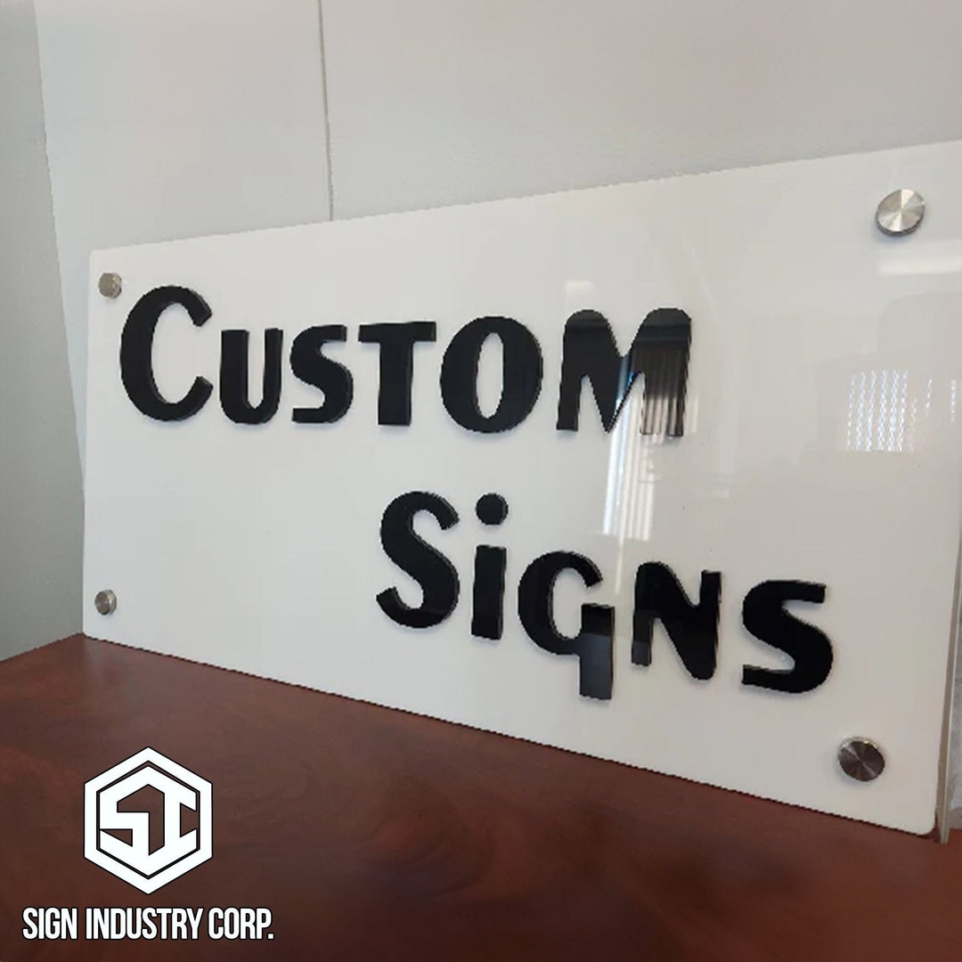 Custom Acrylic Signs | Custom Vynil Design | Easy Install | 1/8" - Etsy
