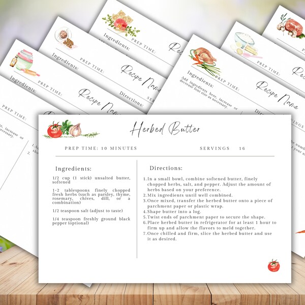Cute Recipe Cards - Etsy