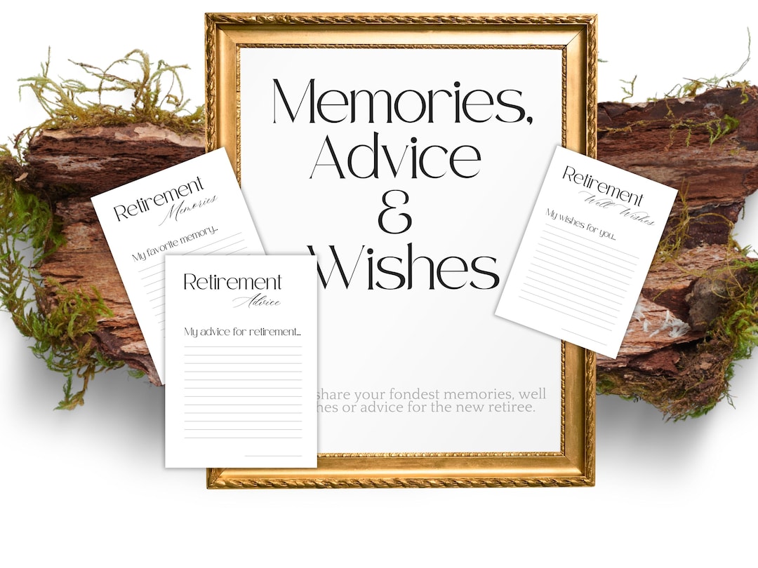 Retirement Printable Well Wishes Advice Memories for Men's Retirement ...