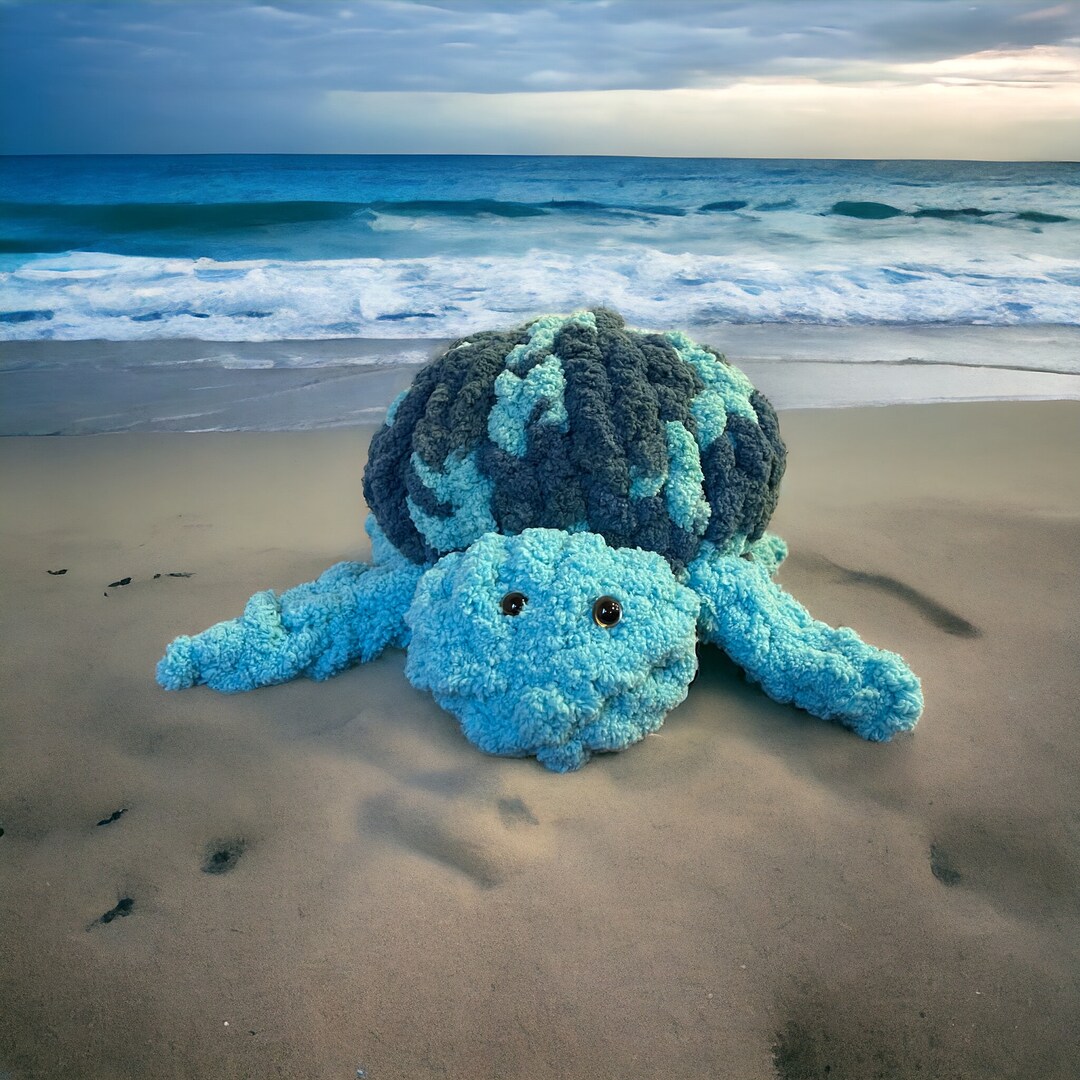 Sea Turtle Finger Knittes Plushie - Etsy