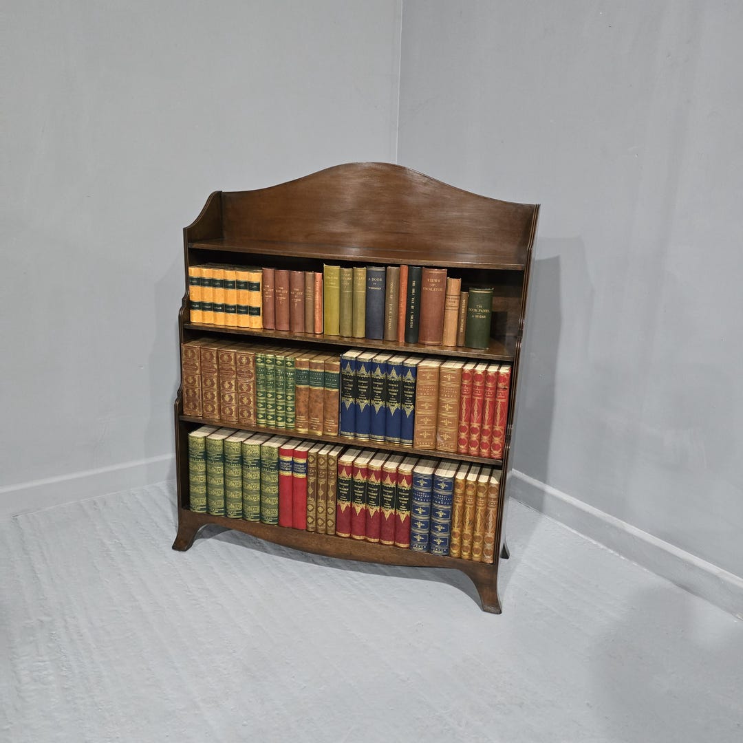 Regency Mahogany Waterfall Library Bookcase - Etsy