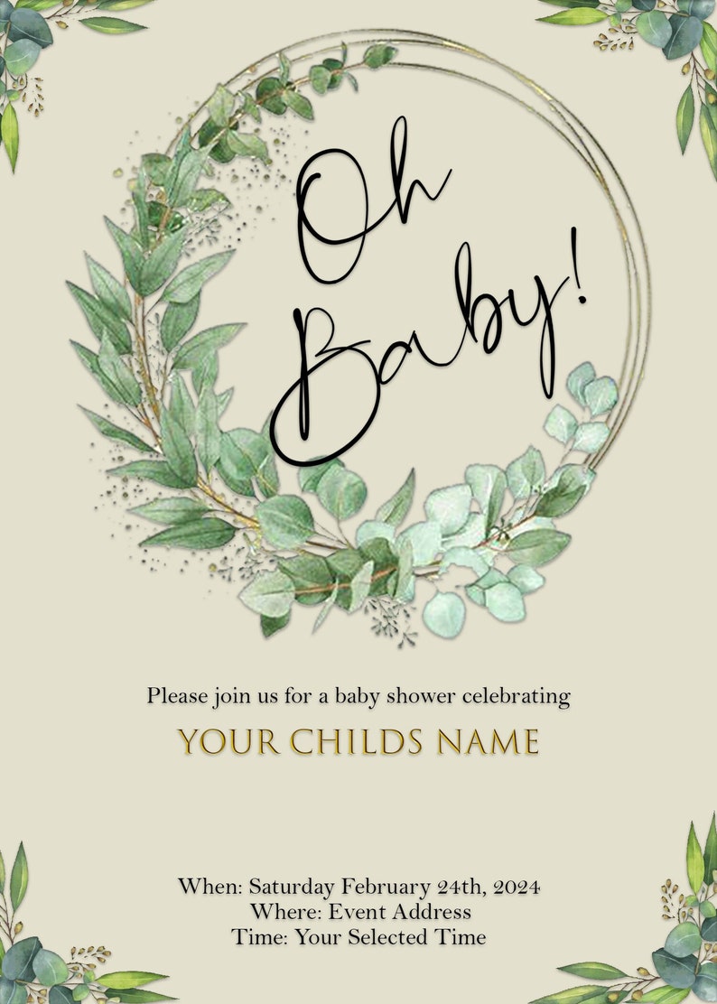 Oh Baby! Baby Shower Invitation Template - Etsy