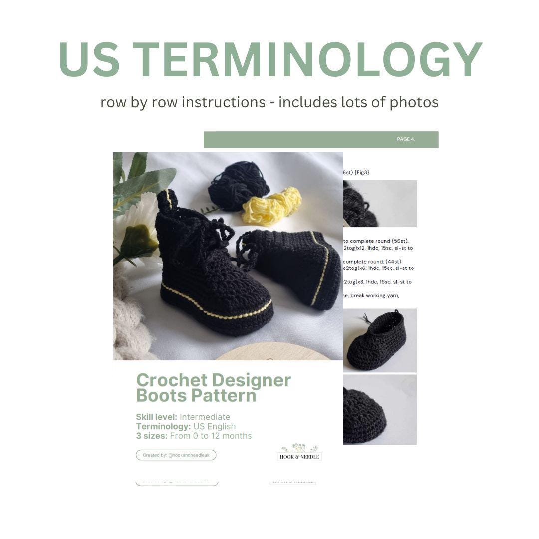 Crochet Digital Boots Pattern, Designer Baby Clothes Template, Newborn ...