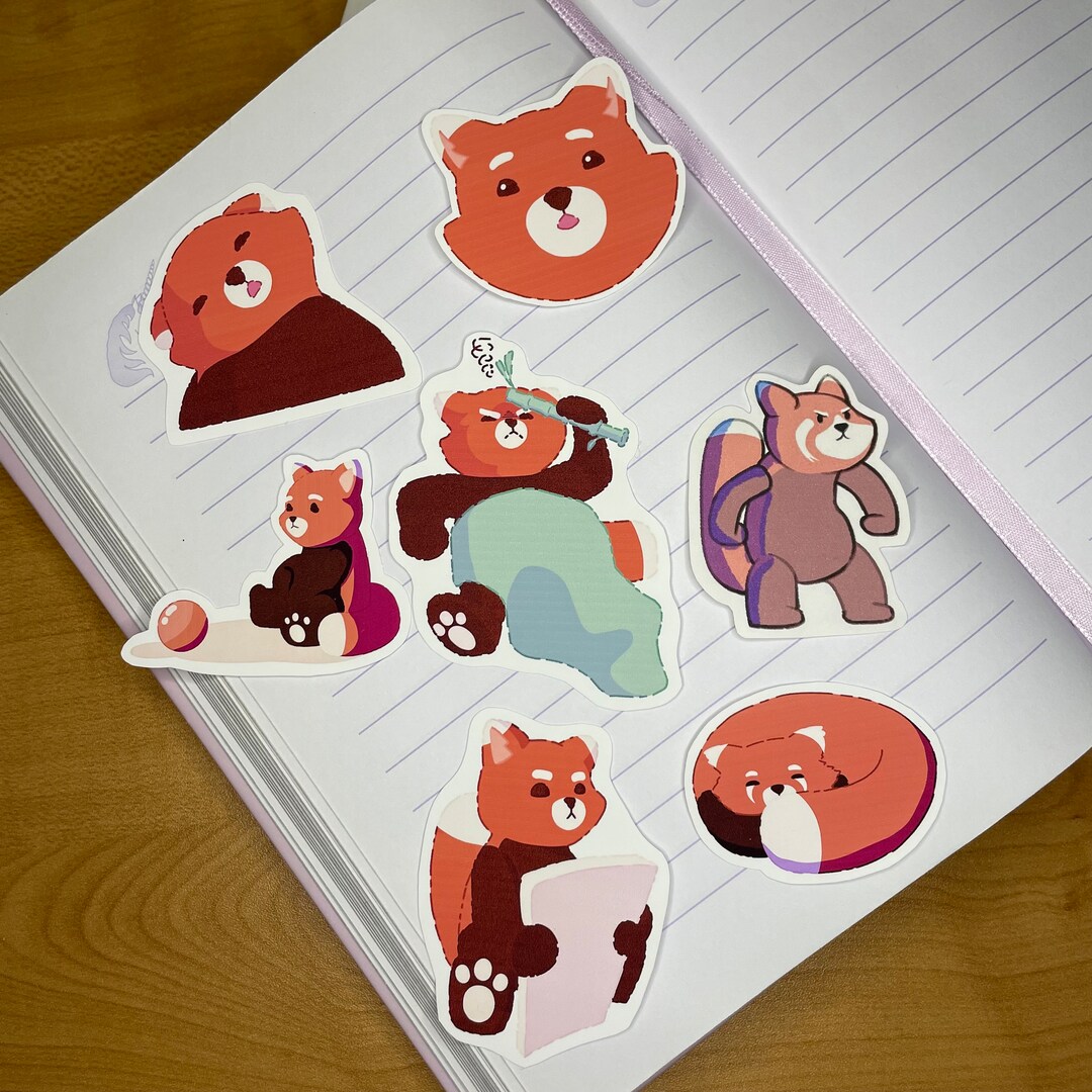 Cute Red Panda Stickers - Etsy