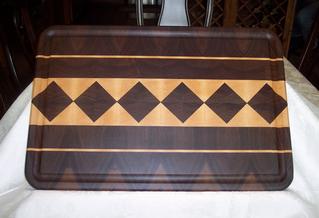 Diamond Pattern Cutting Board, Delich Woodworking - Etsy
