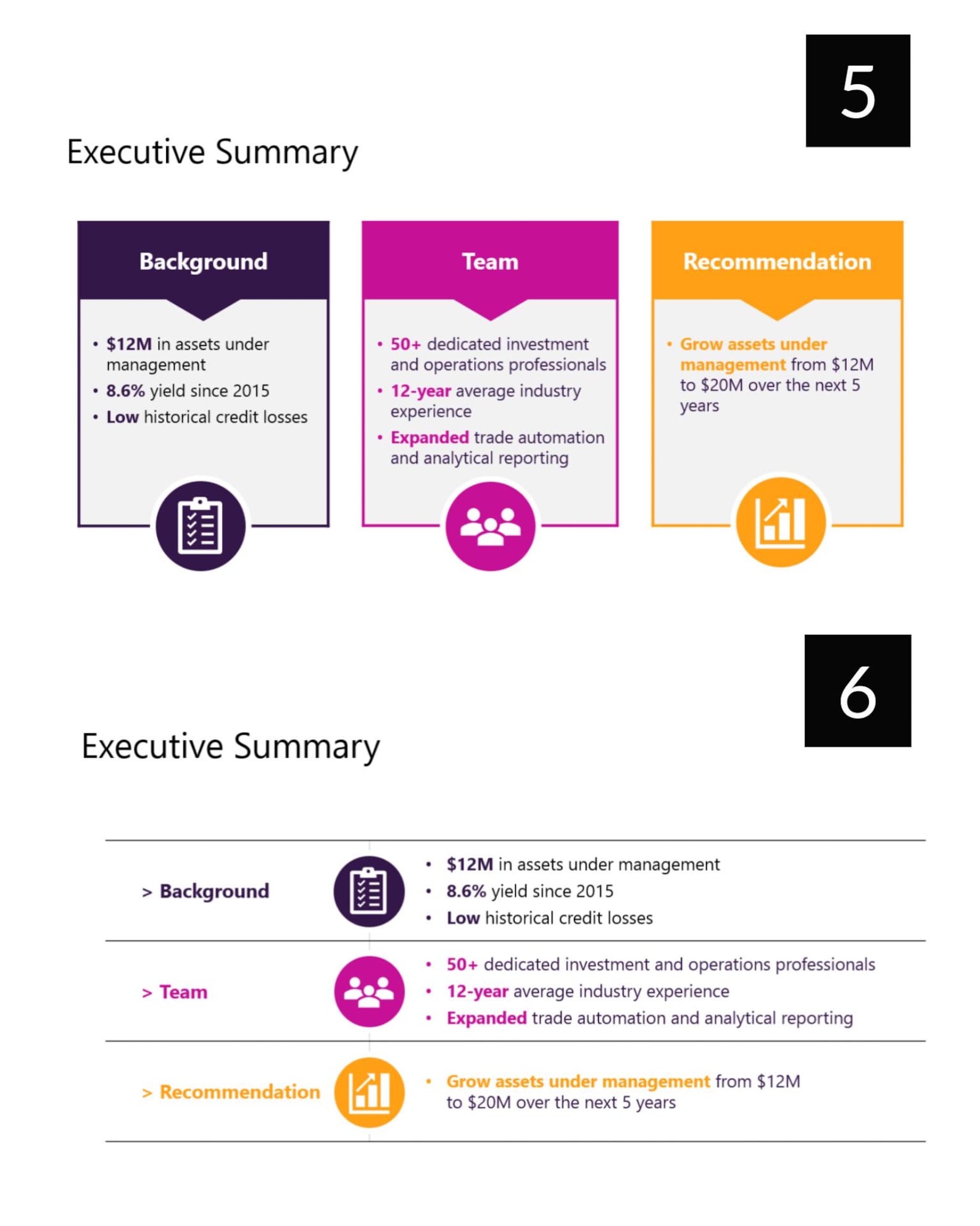Executive Summary Slide Templates - Etsy