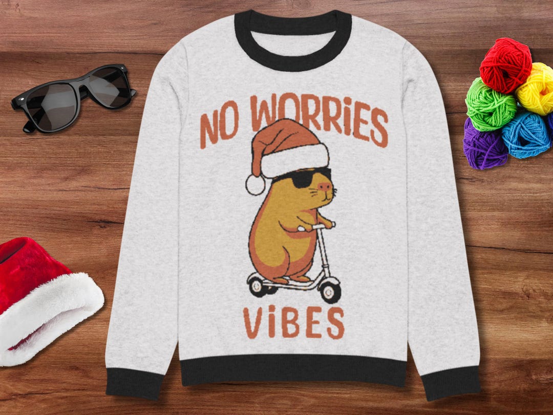 Christmas Knit Sweater Cute Capybara Sweater Gift for Introvert Self ...