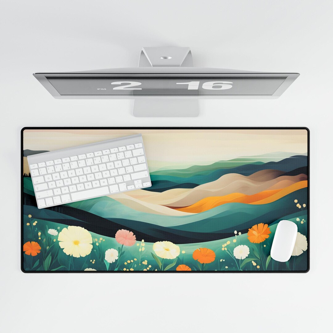 Rolling Hills Desk Mat, Landscape Desk Mat, Unique Gaming Mats, Mouse ...