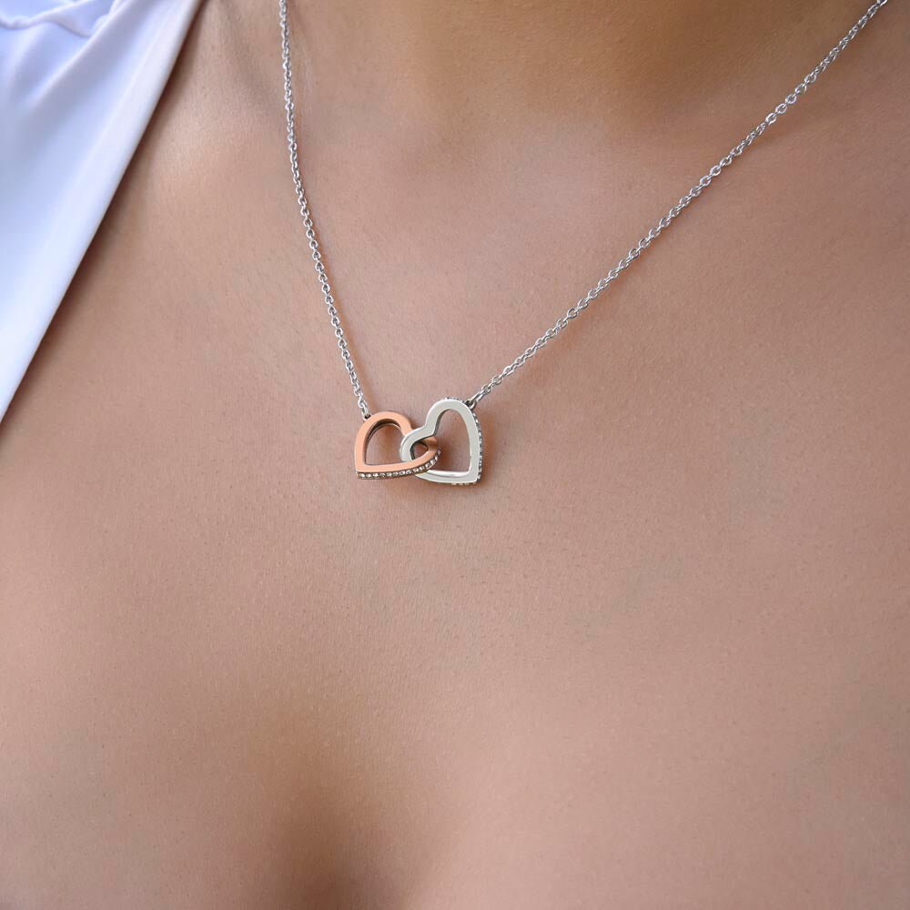 Interlocking Hearts Necklace: Rose Gold Stainless Steel Wife Gift - Etsy