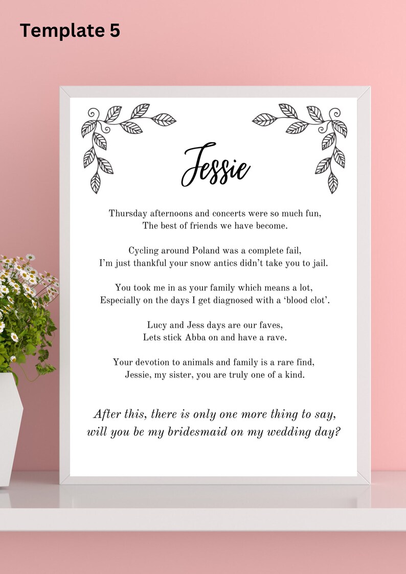 Bridesmaid Proposal Poem - Etsy