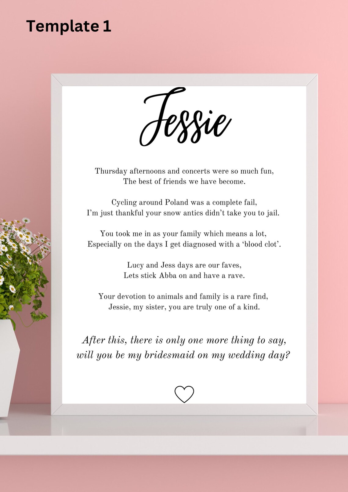 Bridesmaid Proposal Poem - Etsy