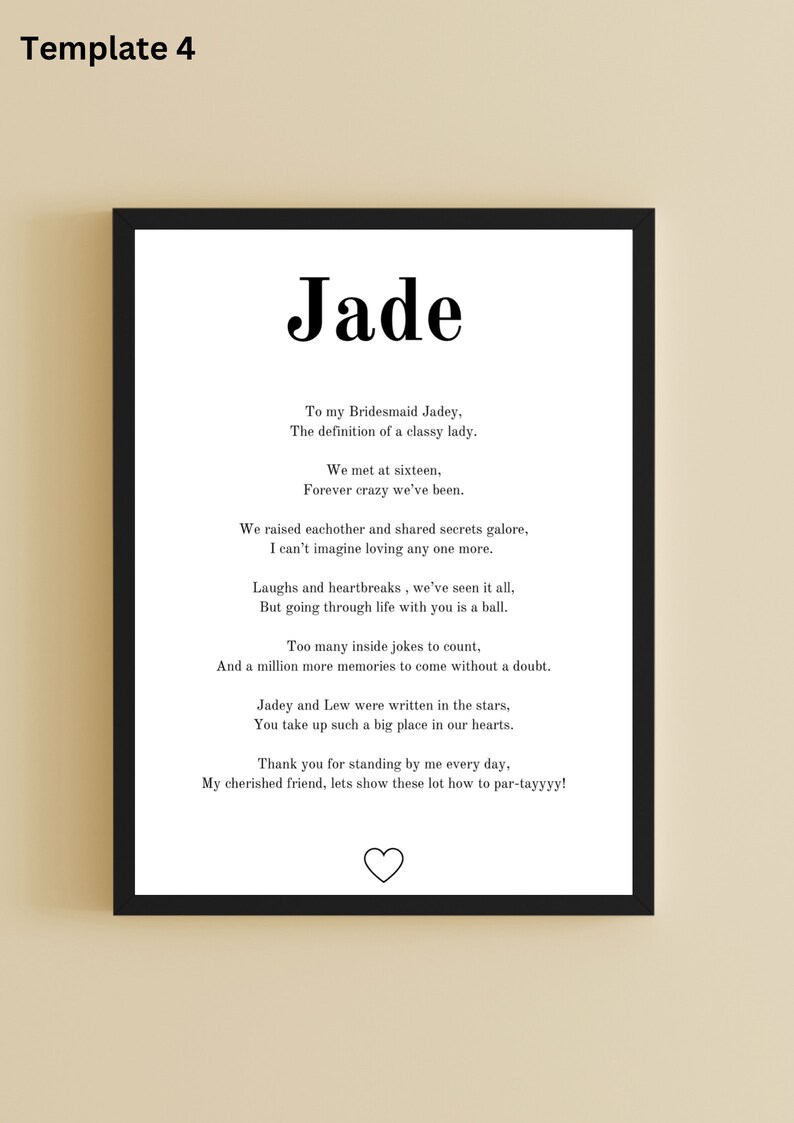 Personalised Wedding Guest Poem - Etsy