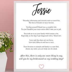 Bridesmaid Proposal Poem - Etsy