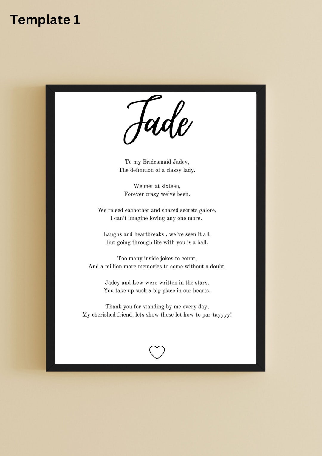 Personalised Wedding Guest Poem - Etsy