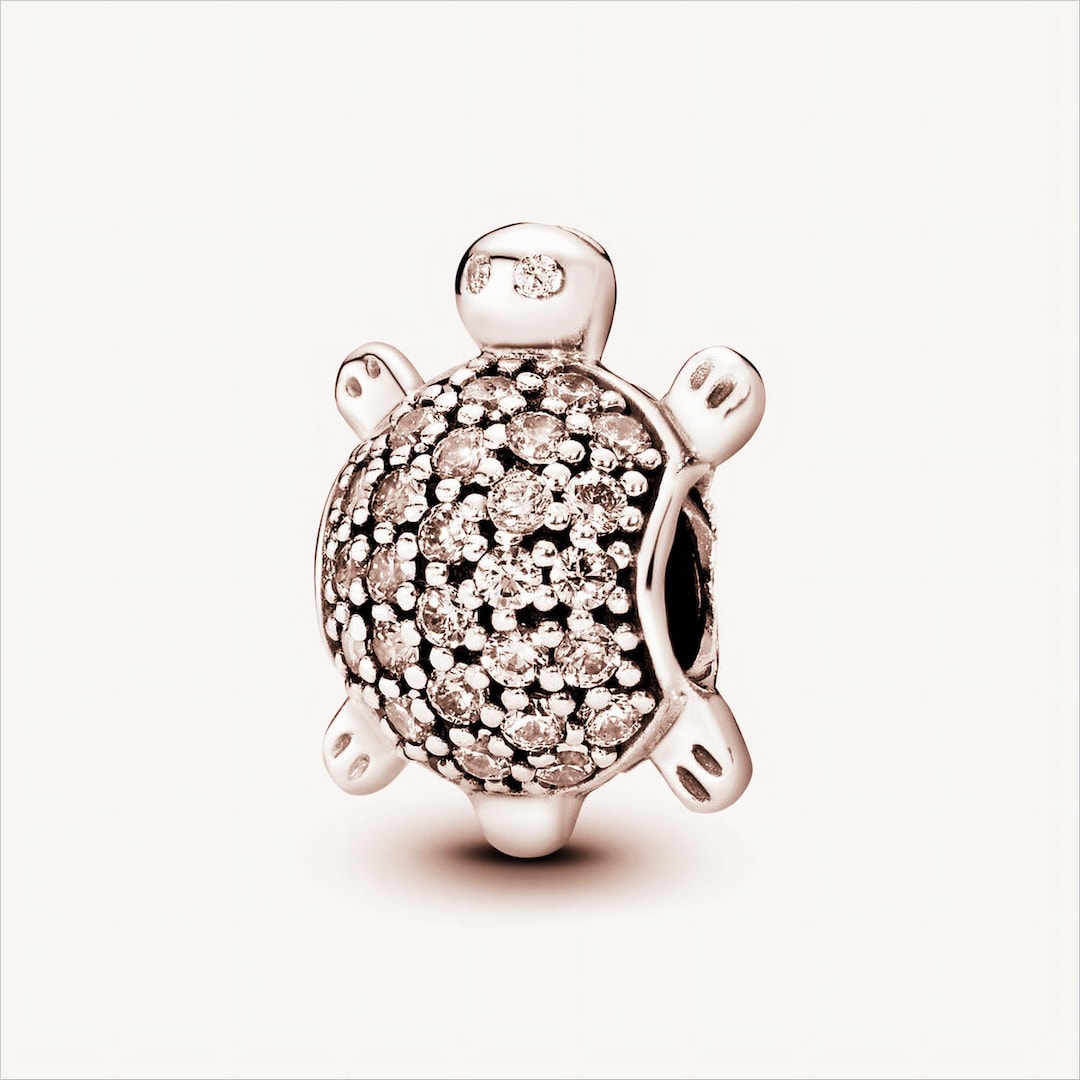 Pandora 925 Silver Handmade Pave Sea Turtle Charm 791538cz,bracelet ...