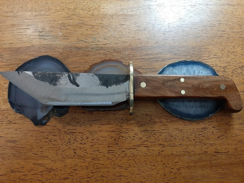 Full Tang Hand Forged Knife From Leaf Spring Steel. Ohia Wood Handle ...