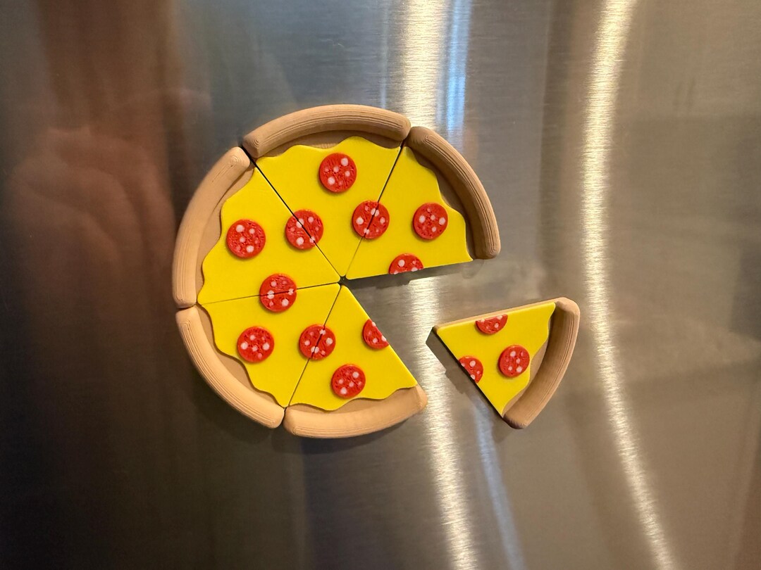 Pepperoni Pizza Magnets - 6 Slice 3D Printed Set - Etsy