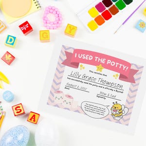 Potty Training Chart & Award Certificate | Printable Big Kid Reward ...