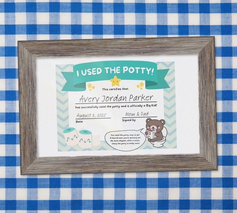 Potty Training Award Certificate | Printable Big Kid Diploma | Digital ...