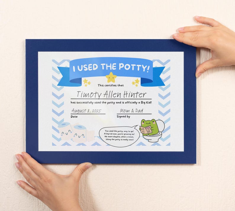 Potty Training Award Certificate | Printable Big Kid Diploma | Digital ...