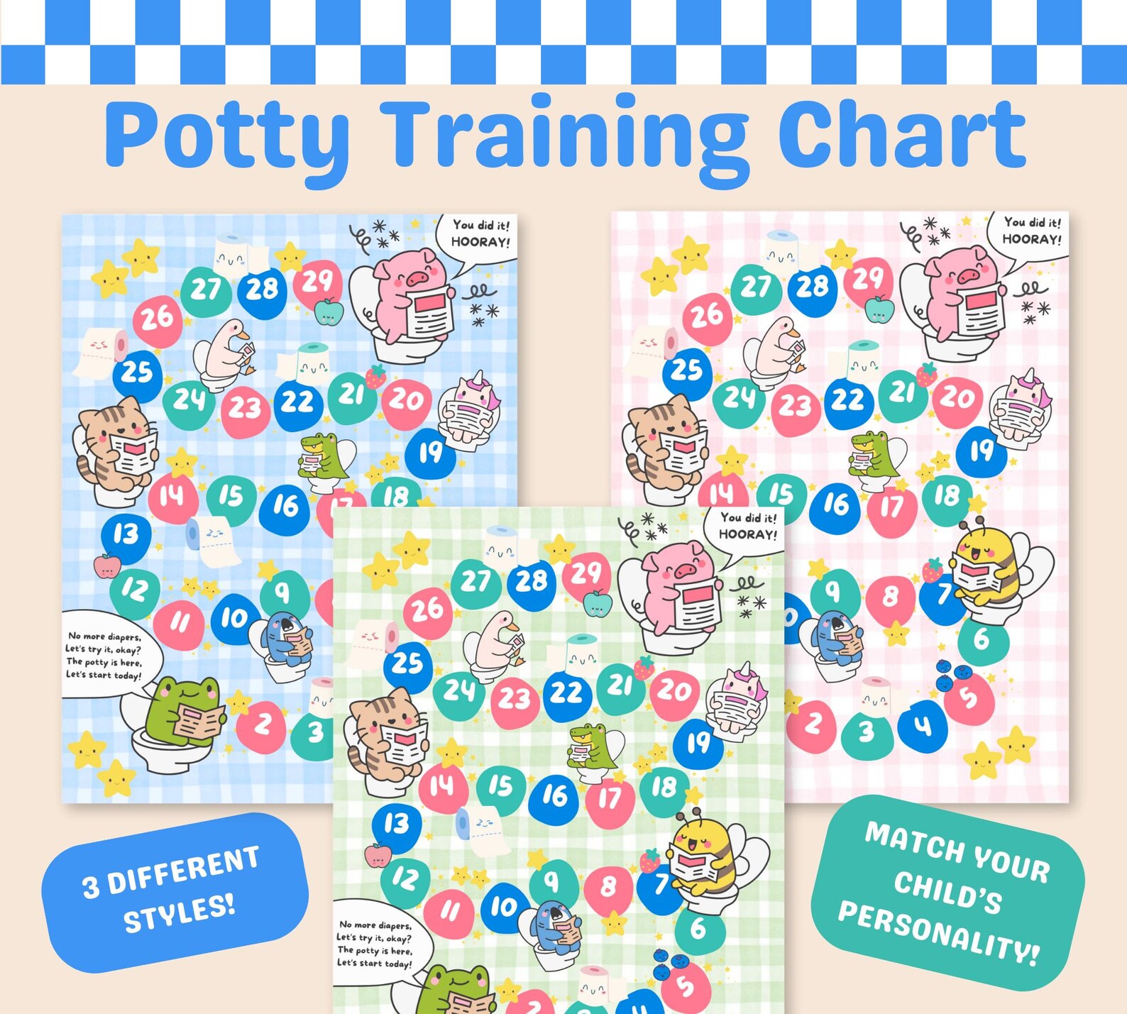 Potty Training Chart & Award Certificate | Printable Big Kid Reward ...