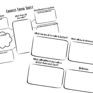 Choice Think Sheets- Restorative Practice for Elementary School - Etsy