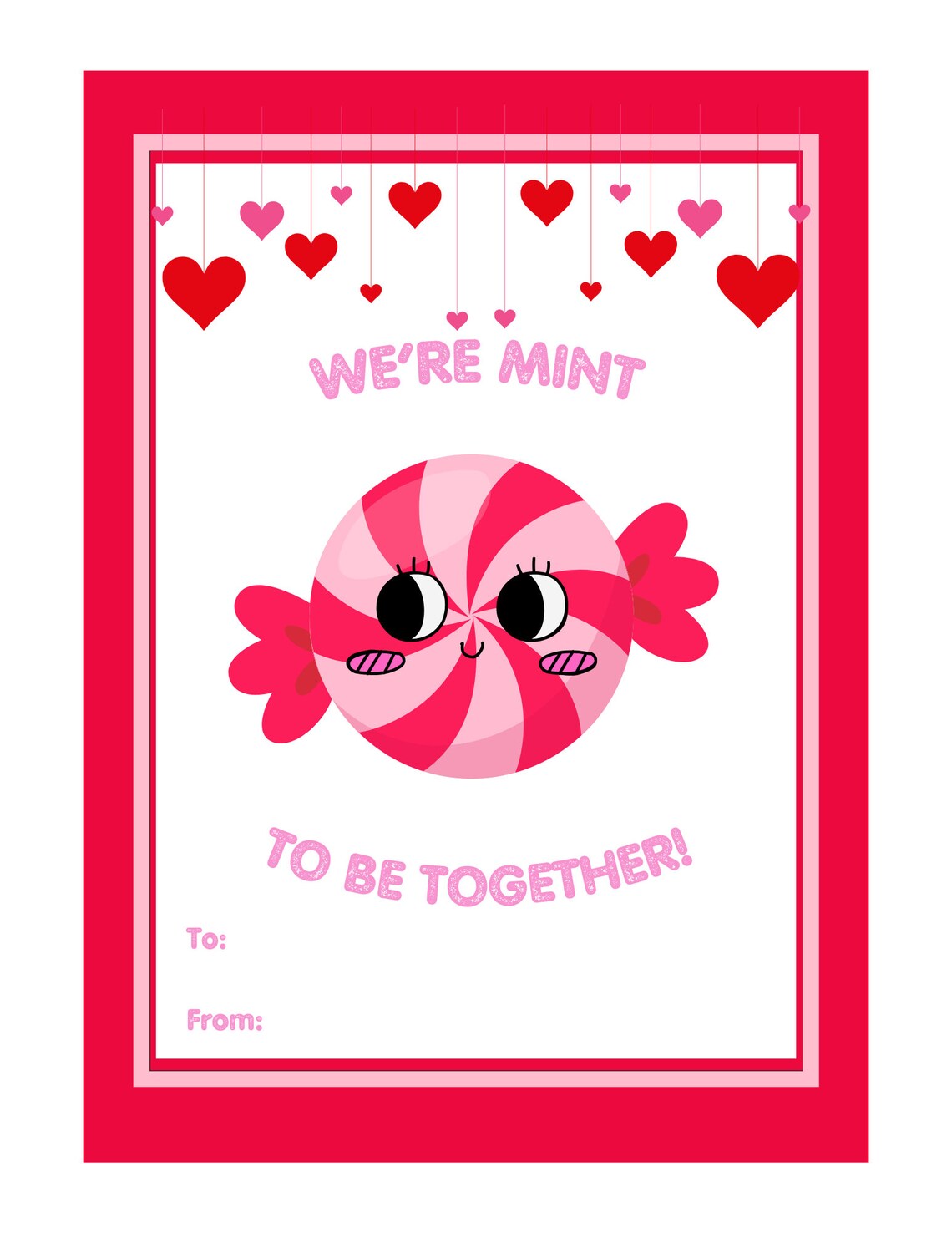 PRINTABLE Kid Valentines Day Card Food Characters Cards Cute Valentines ...