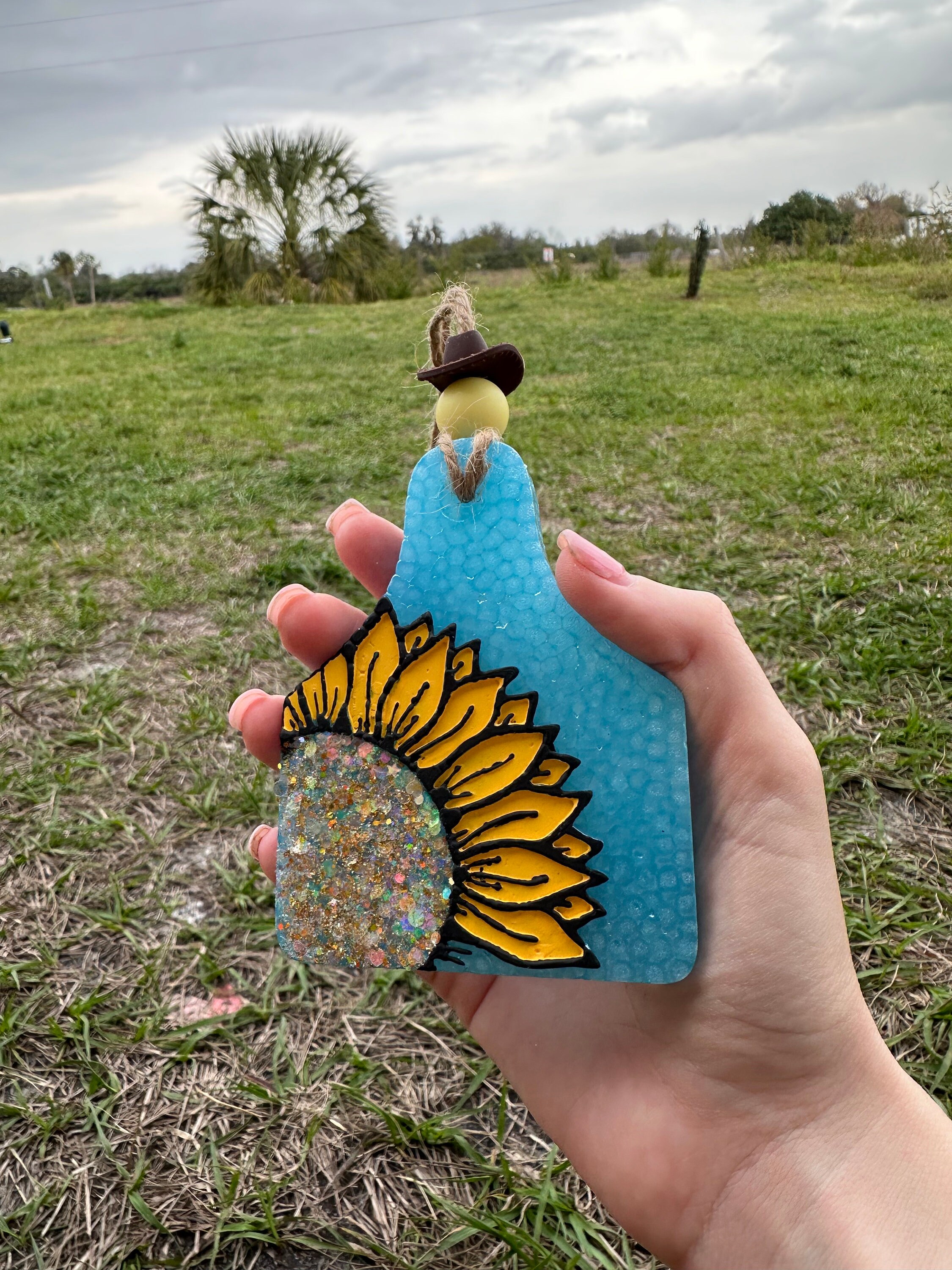 Sunflower Cow Tag Freshie |car Scent| Air Freshener | Western Freshies ...